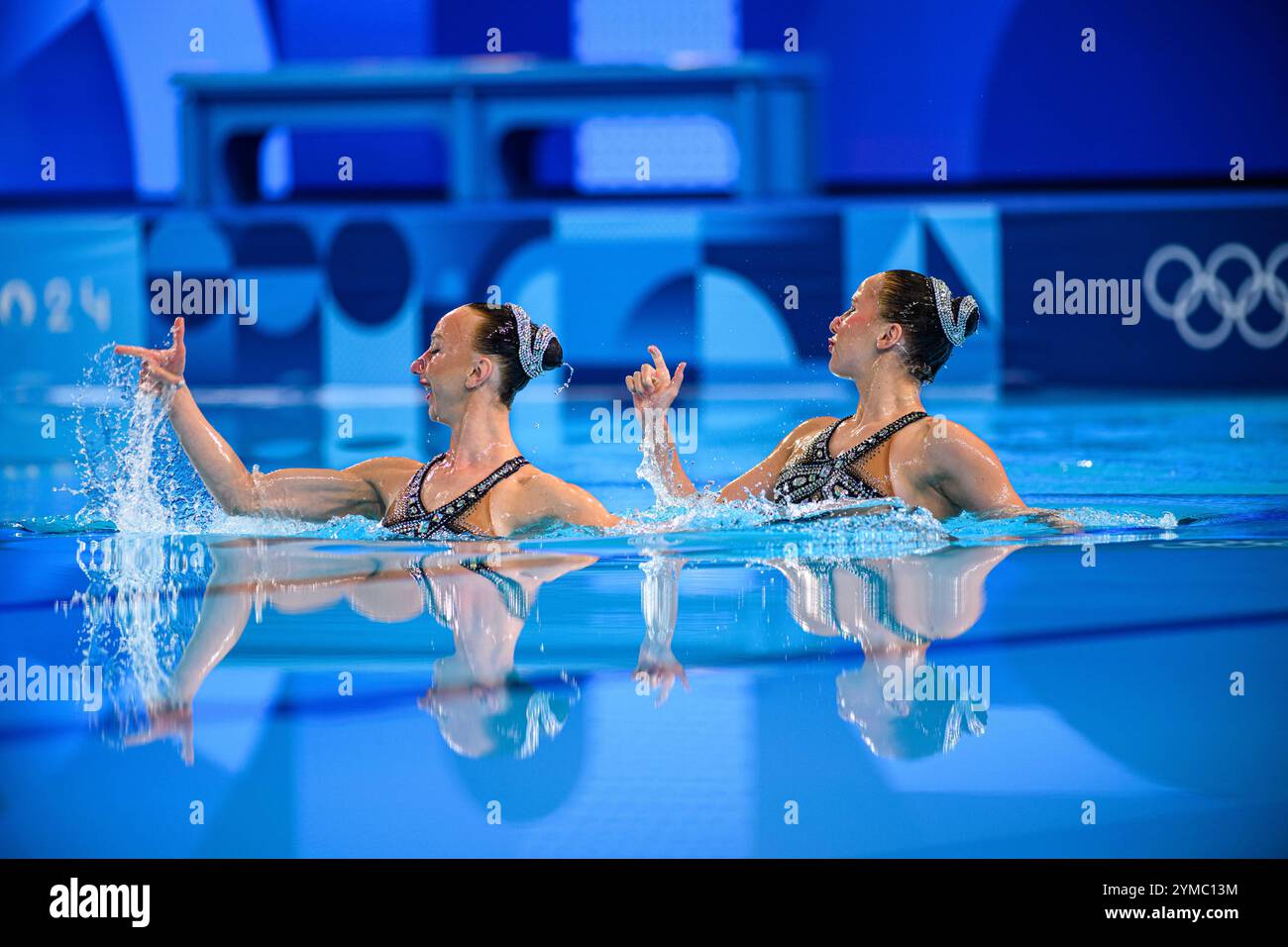 PARIS, FRANCE - 9 AUGUST, 2024: BAYANDINA Anastasia LUNEL Romane, The ...