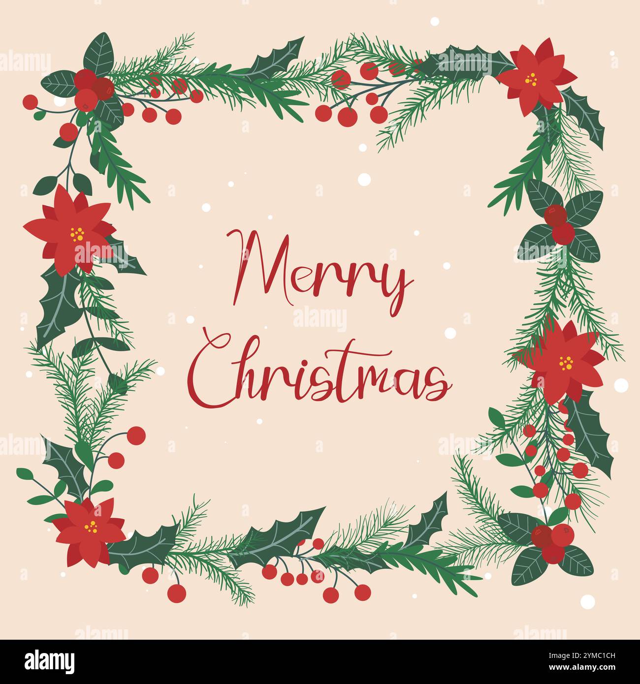 Vintage christmas foliage illustration Stock Vector Images - Alamy