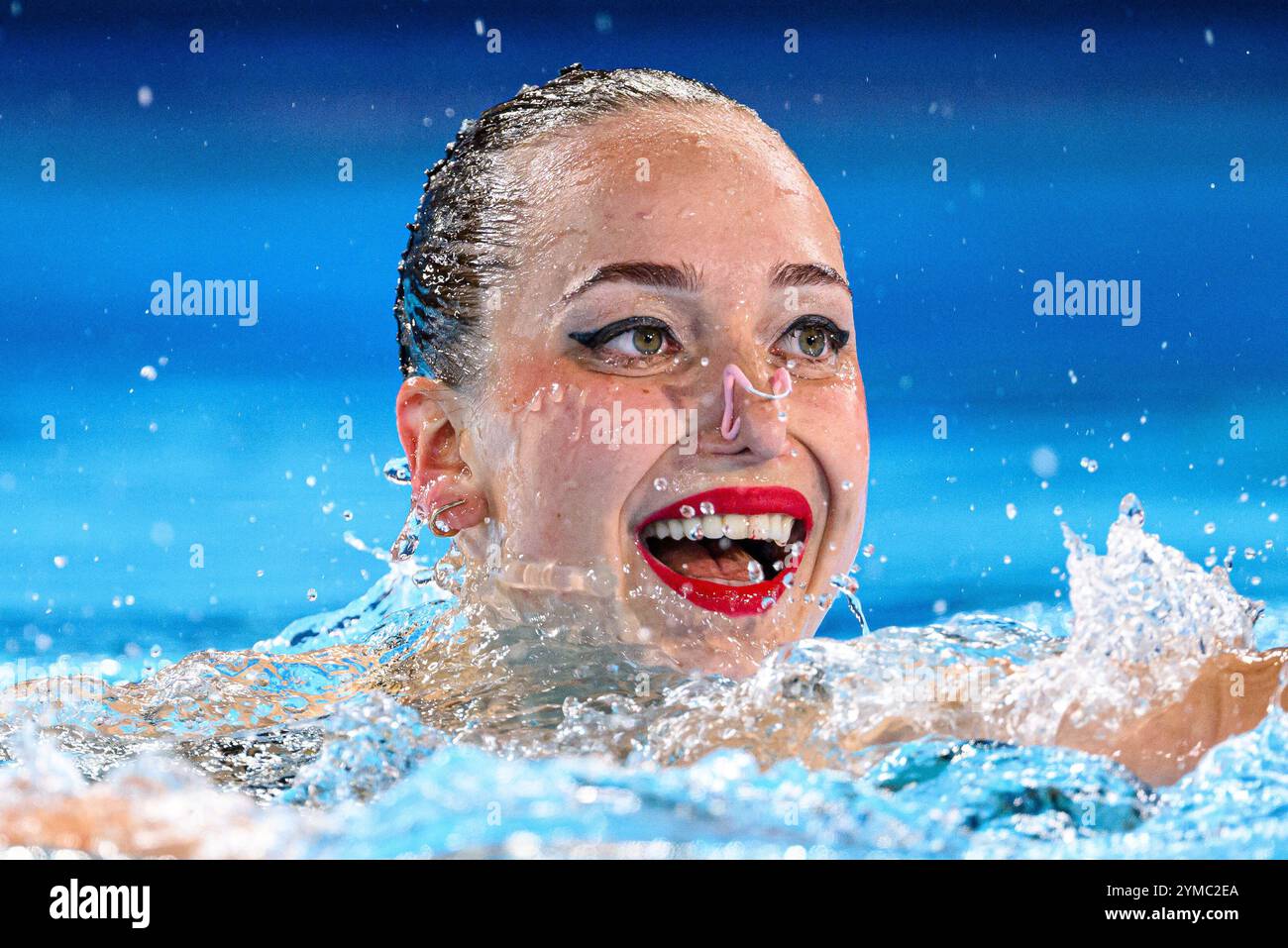 PARIS, FRANCE - 9 AUGUST, 2024: ALEKSIIVA Maryna, ALEKSIIVA Vladyslava ...