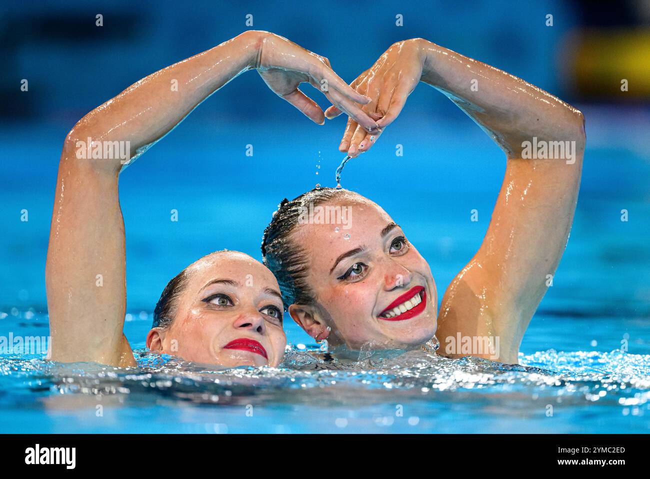 PARIS, FRANCE - 9 AUGUST, 2024: ALEKSIIVA Maryna, ALEKSIIVA Vladyslava ...
