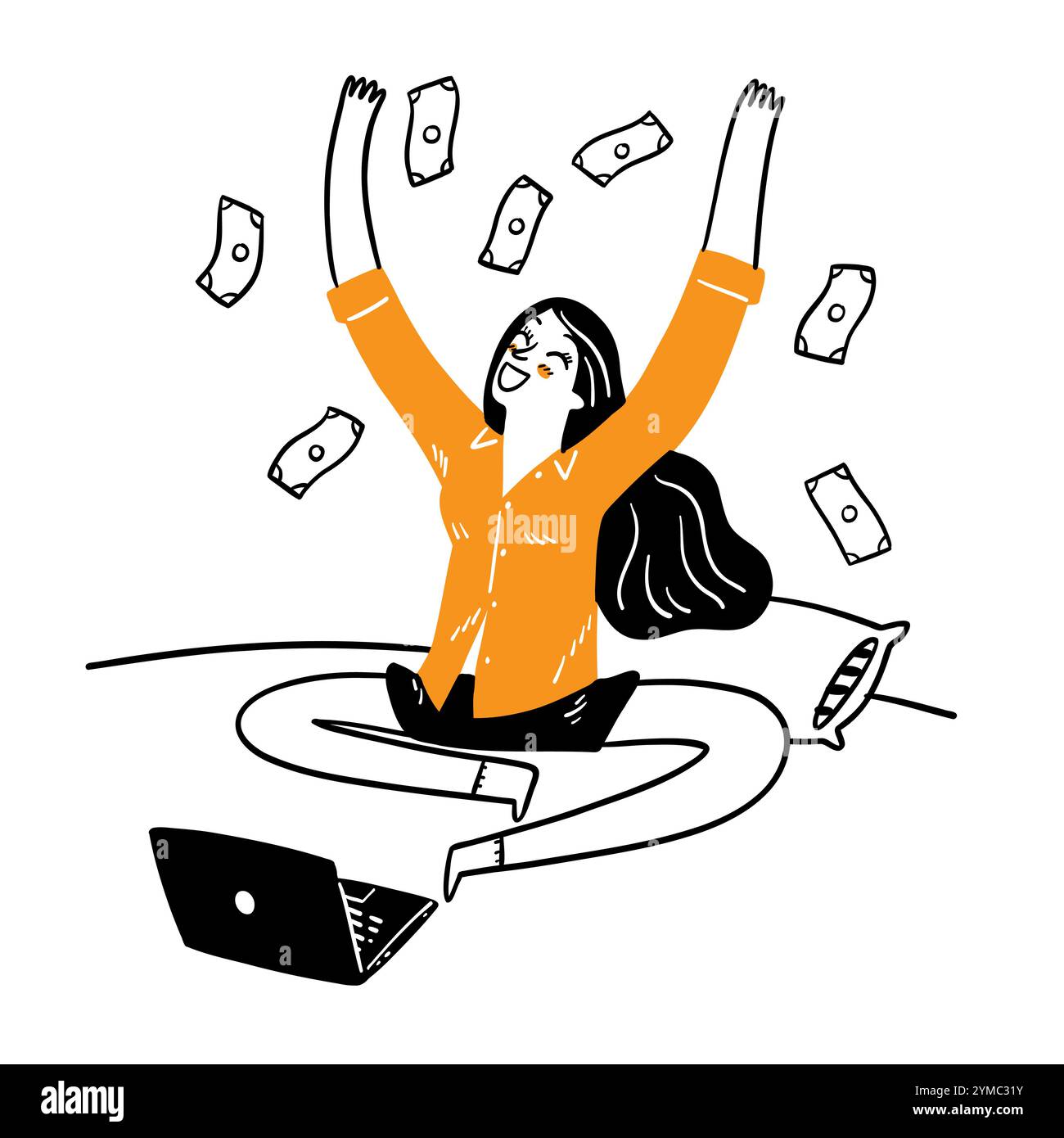 Vector illustration woman running drawing Cut Out Stock Images ...