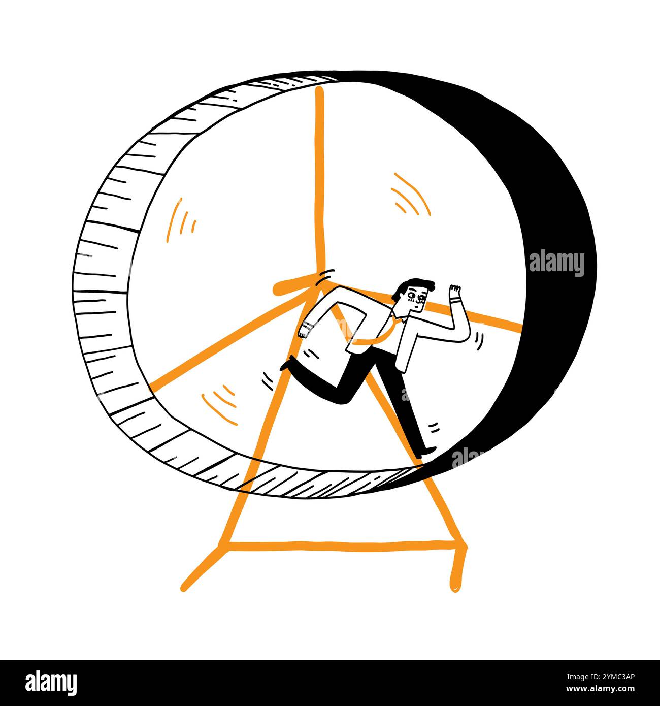 Business concept, success, competition, businessman running on wheel ...