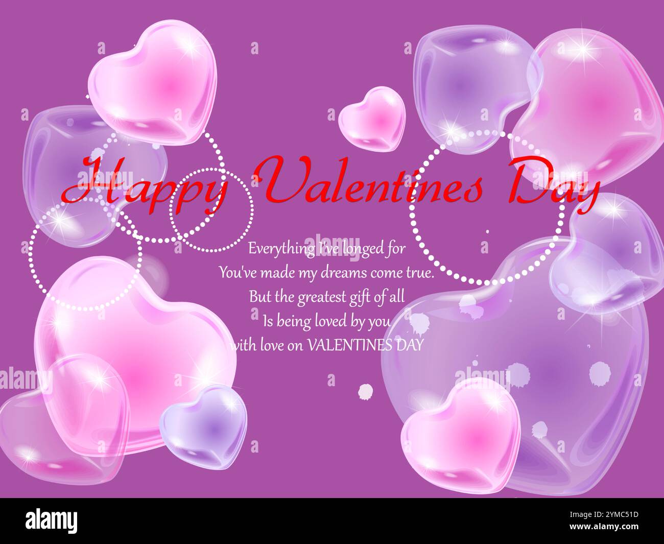 Purple background with a bunch of hearts in different sizes and colors ...