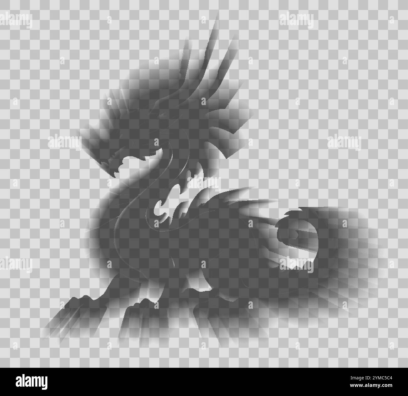 Vector transparent dark shadow of fairy tale dragon isolated from ...