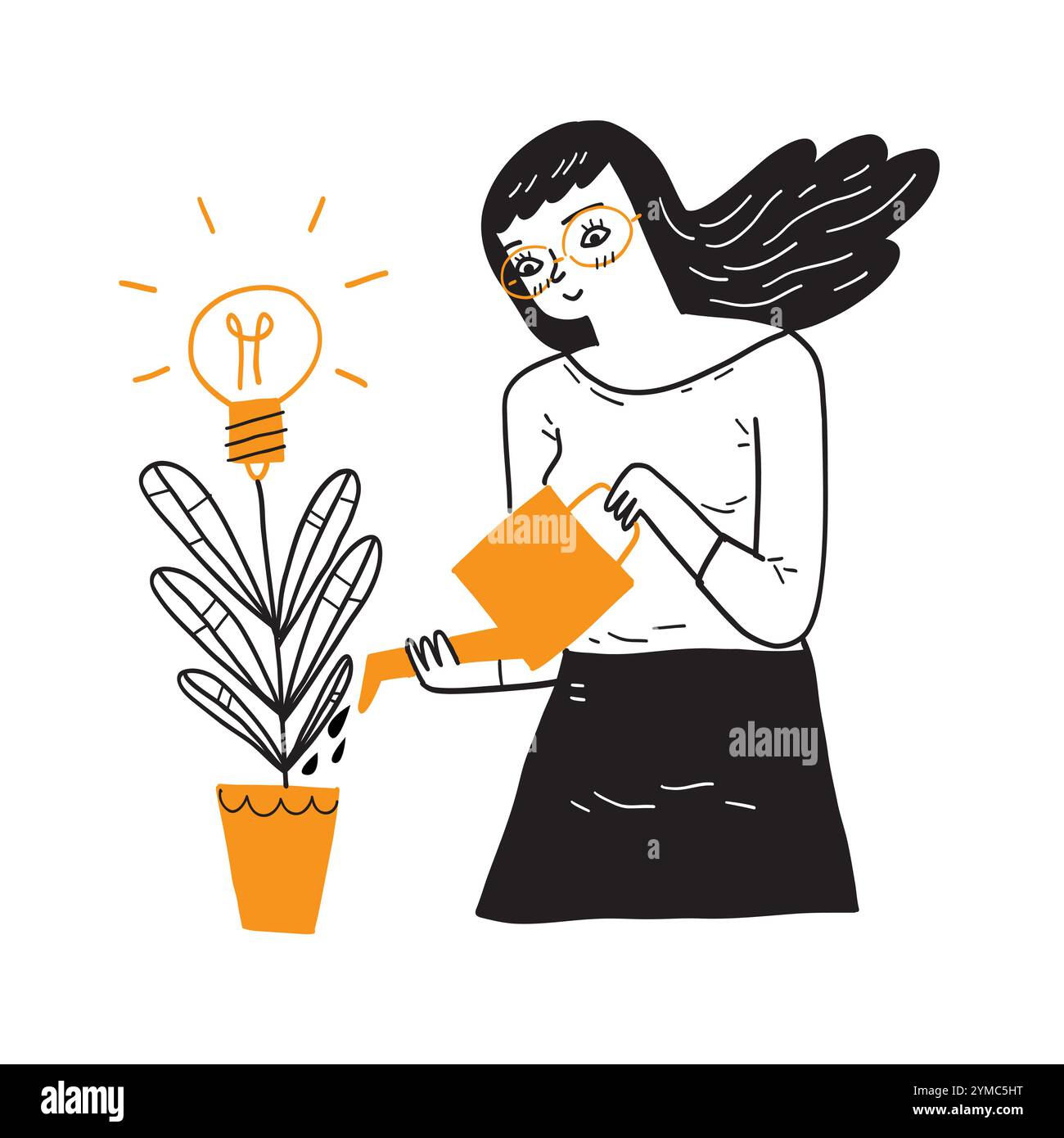 Woman plant bulbs Stock Vector Images - Alamy