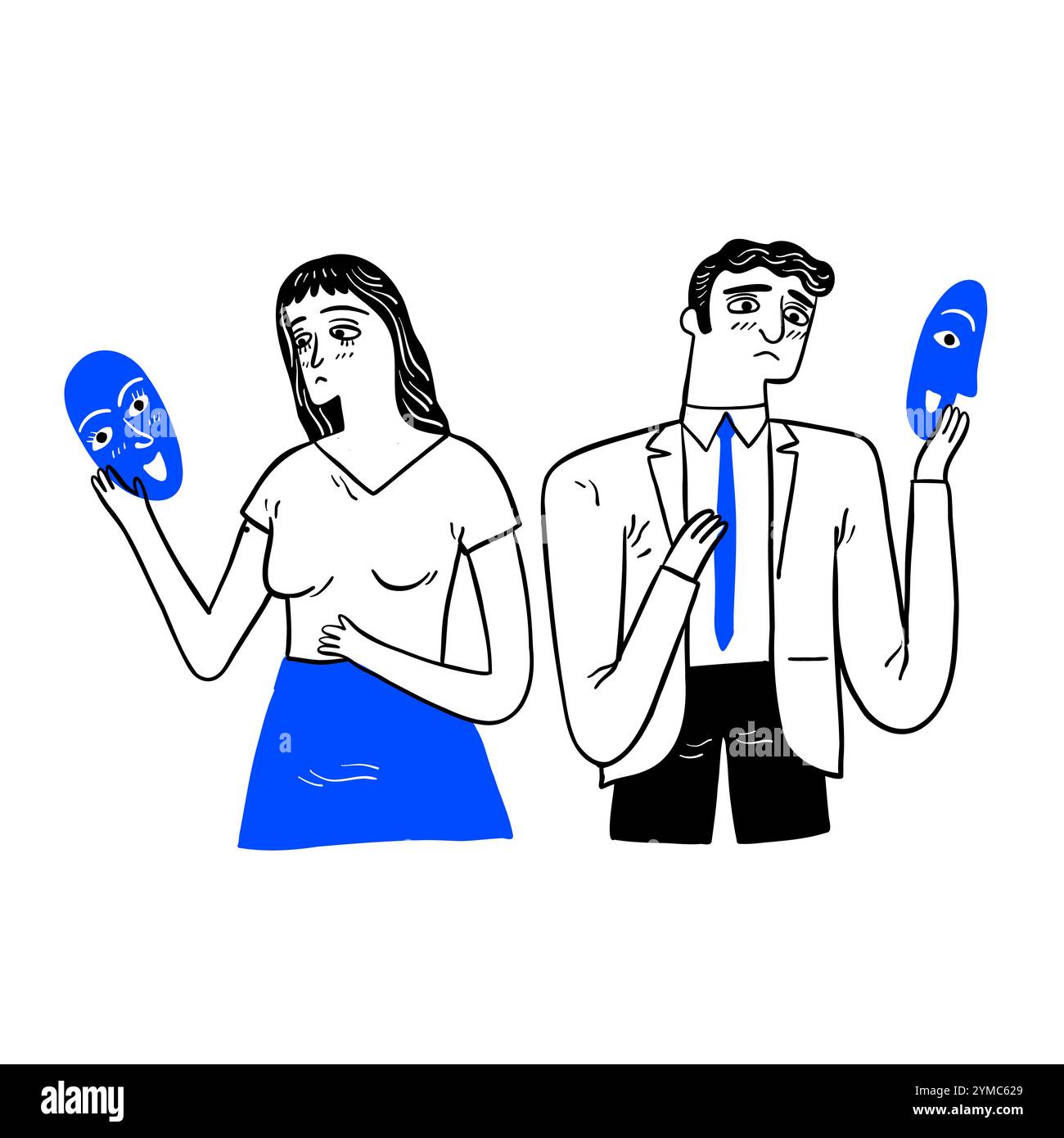 Girl hiding mask negative emotions Stock Vector Images - Alamy