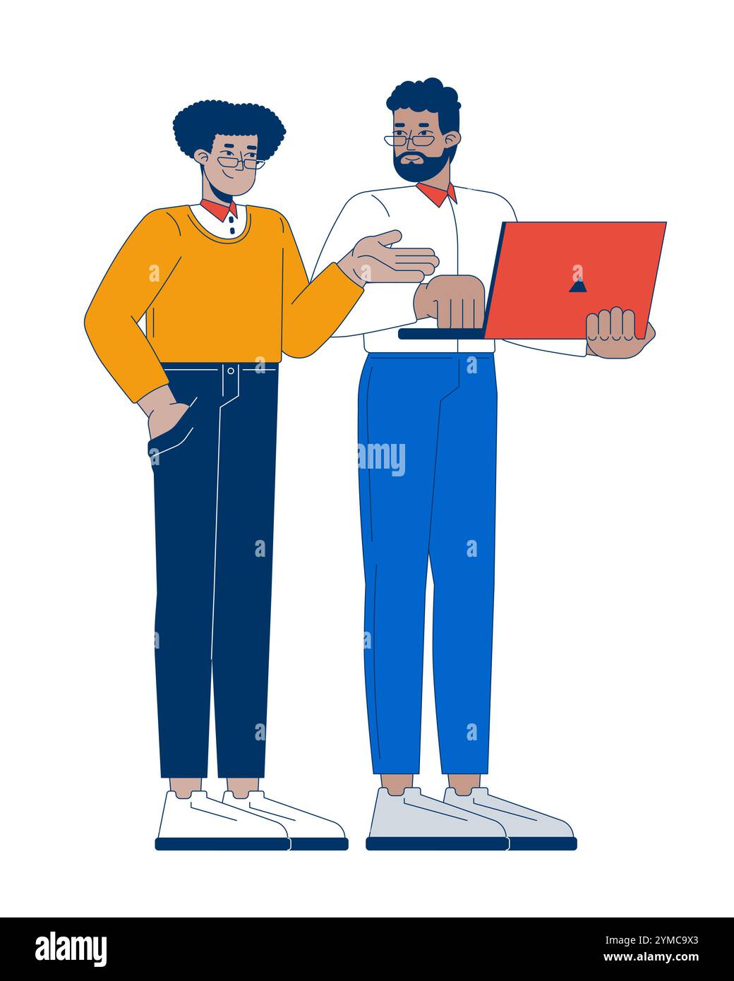 Office worker giving advice to coworker cartoon flat illustration Stock ...