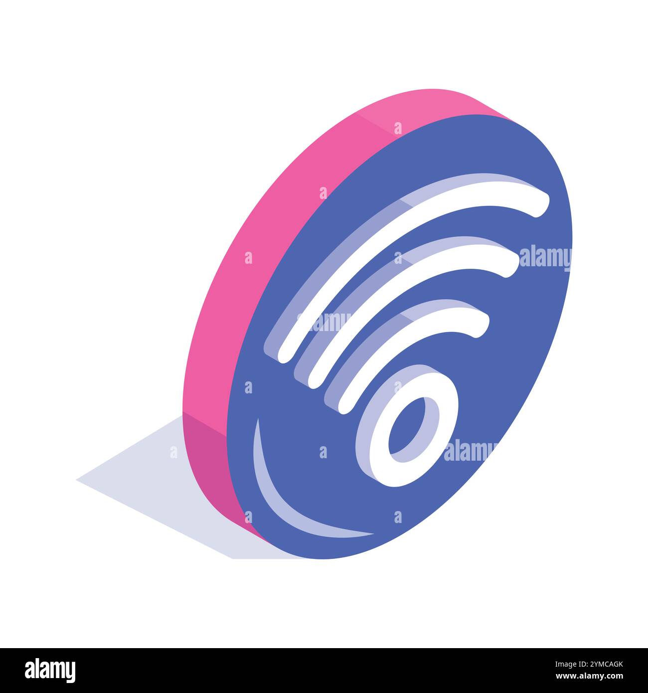 A circular icon depicting a Wi-Fi signal, symbolizing wireless internet ...