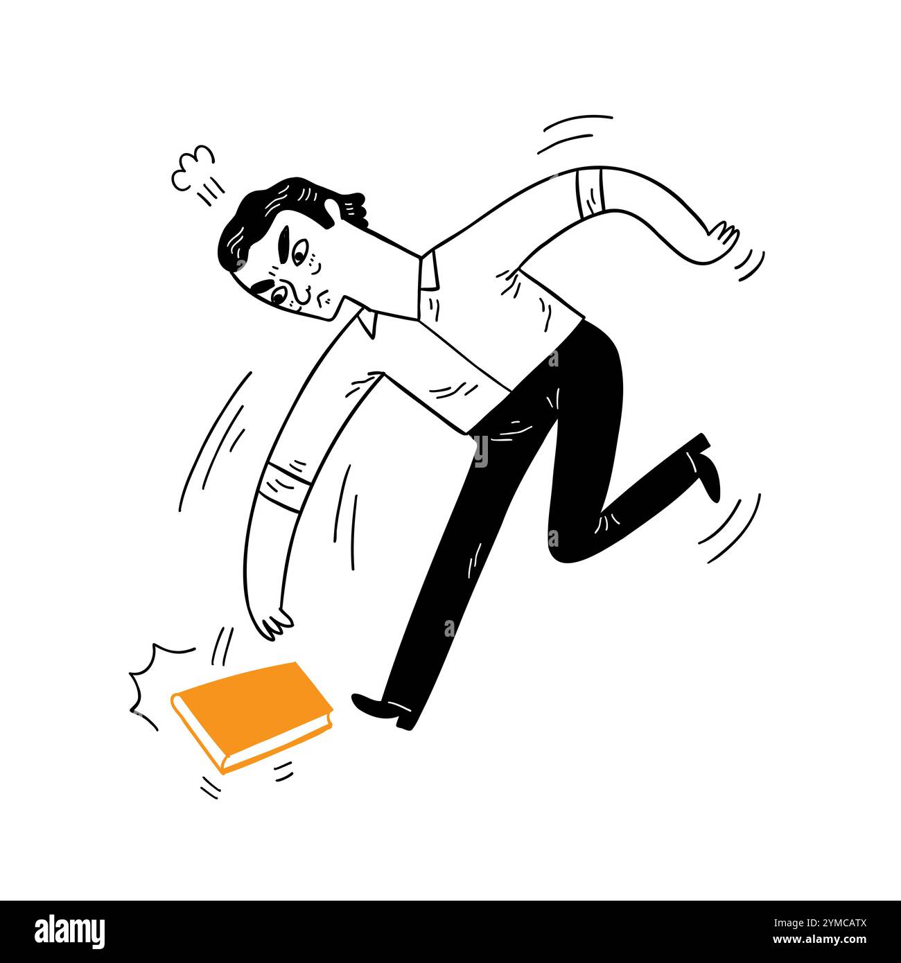 An angry young man throws something on the ground. Vector illustration ...