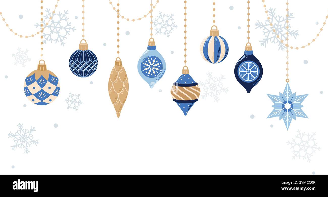 Cute hanging decorations, Christmas template for card and banner ...
