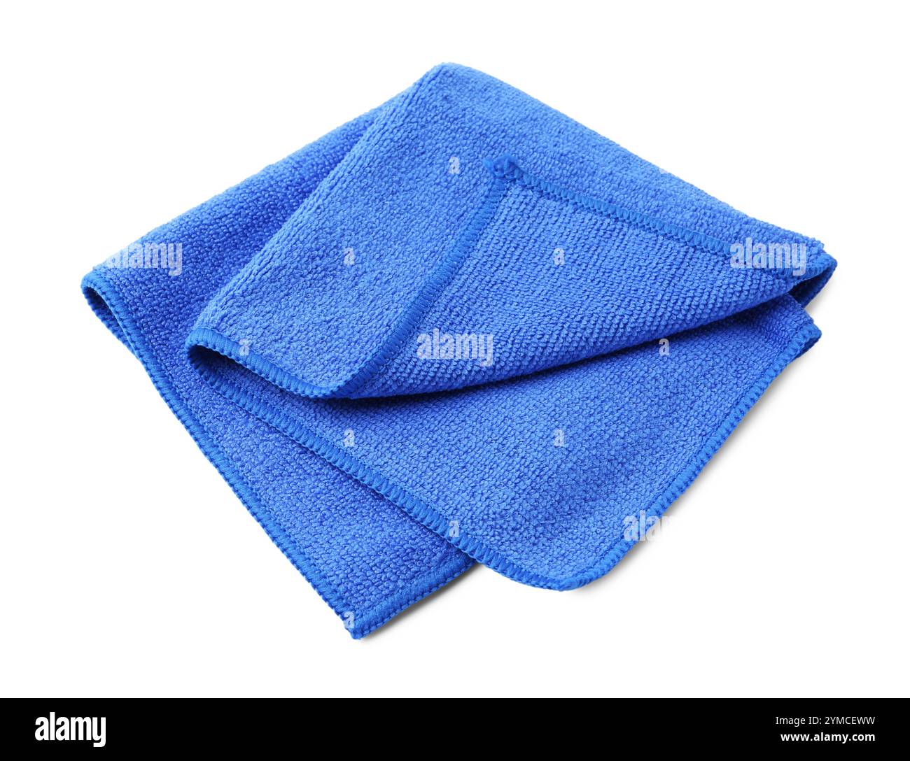 Clean blue microfiber cloth isolated on white Stock Photo - Alamy