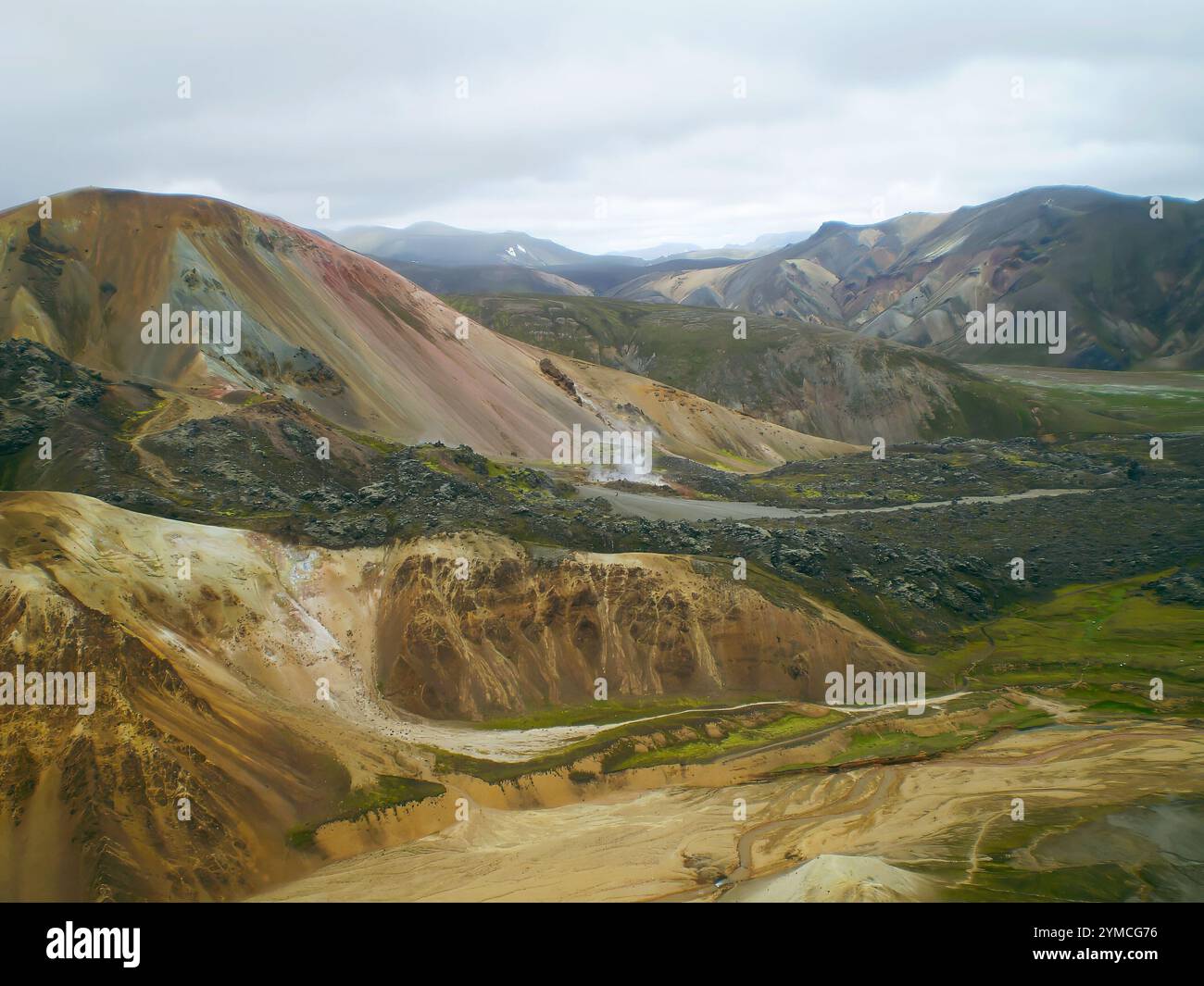Landmannalaugar, Iceland Beautiful view of the Arctic Circle volcano ...