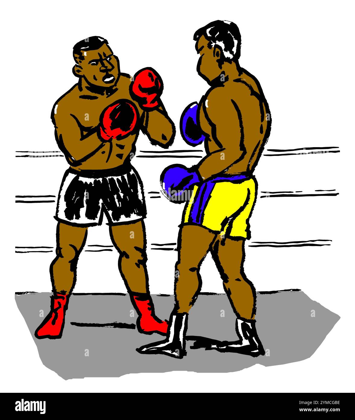 Boxing lesson on the ring Stock Photo - Alamy