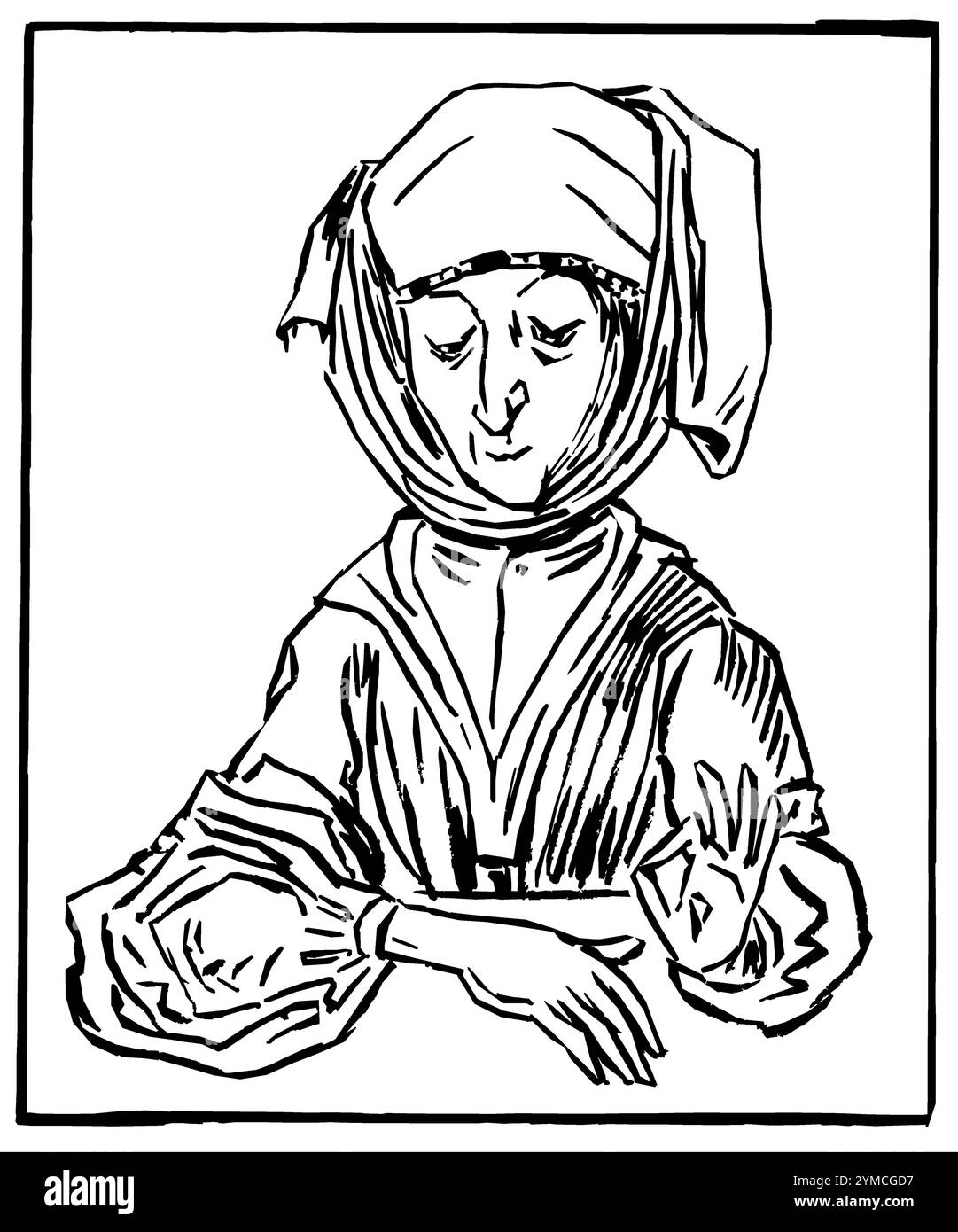 Woman in medieval costume illustration Stock Photo - Alamy