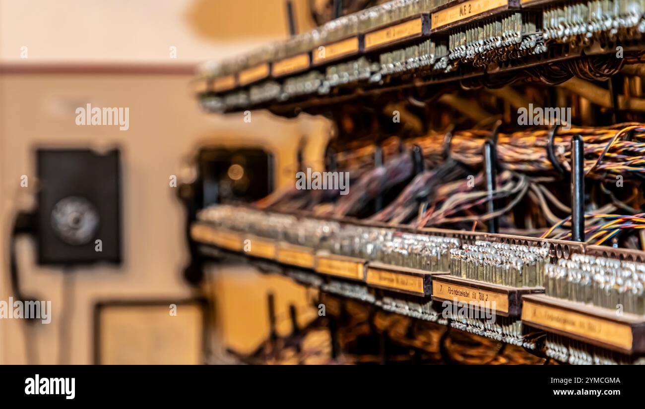Analogue lines in an old telephone exchange now on display in the Elisa ...