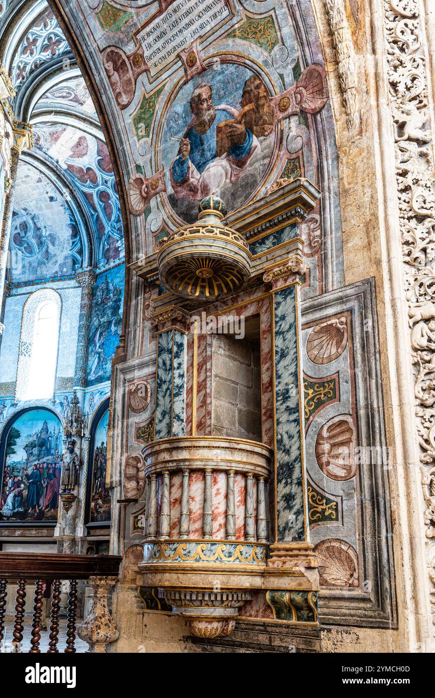 Interior view at the Charola of the Convent of Christ, magnificent ...