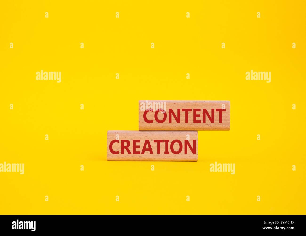 Content creation symbol. Concept word Content creation on wooden blocks ...