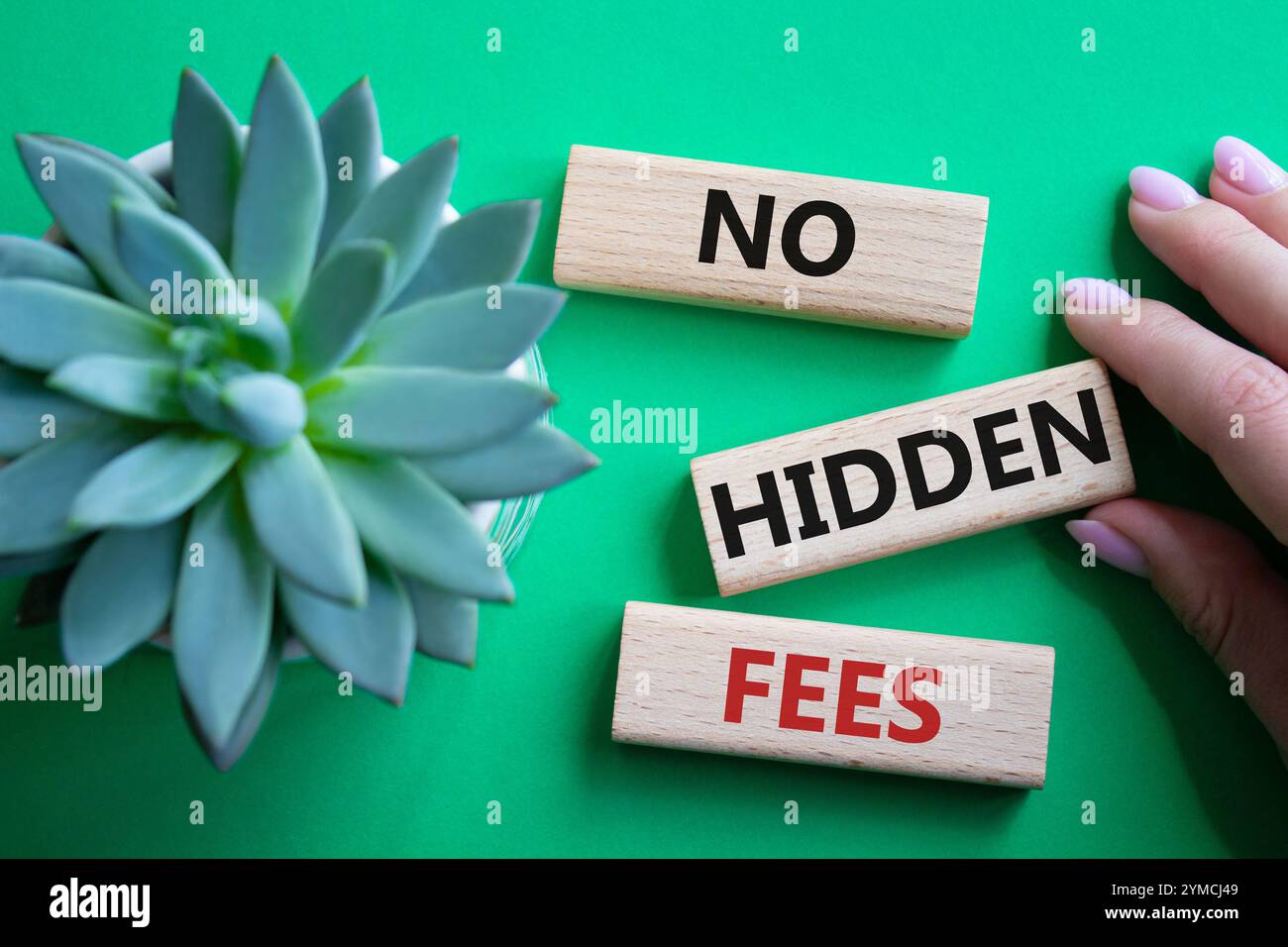 No Hidden Fees symbol. Concept words No Hidden Fees on wooden blocks ...