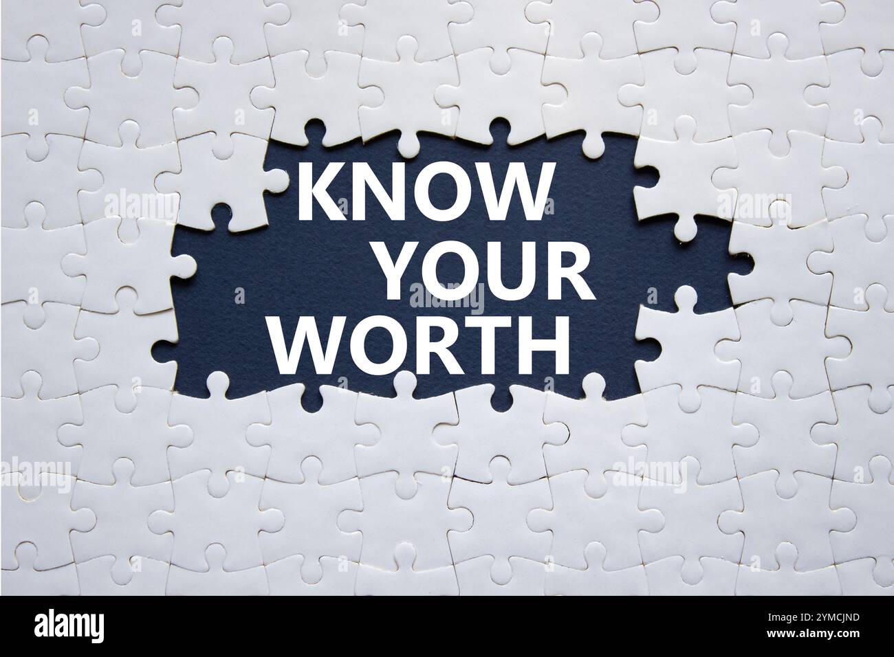 Know your worth symbol. Concept words Know your worth on white puzzle ...
