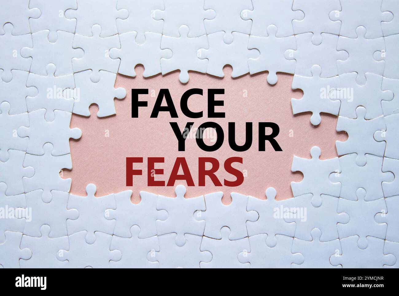 Face your Fears symbol. Concept words Face your Fears on white puzzle ...