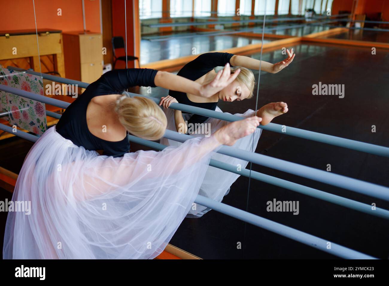 Ballerina practicing in ballet studio Stock Photo - Alamy