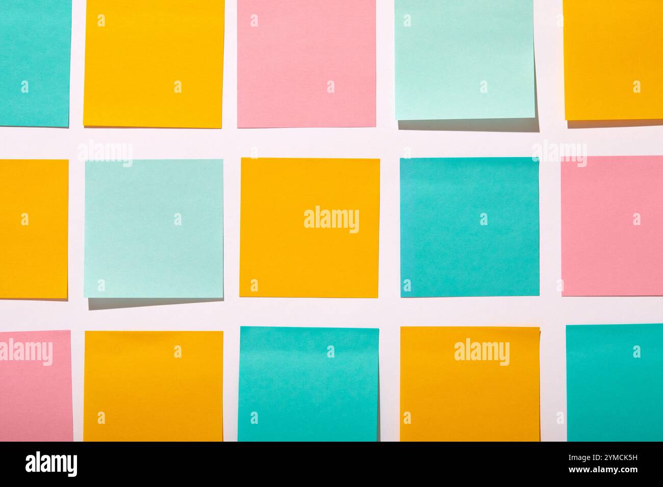 Rows of colorful blank adhesive notes on white background Stock Photo ...