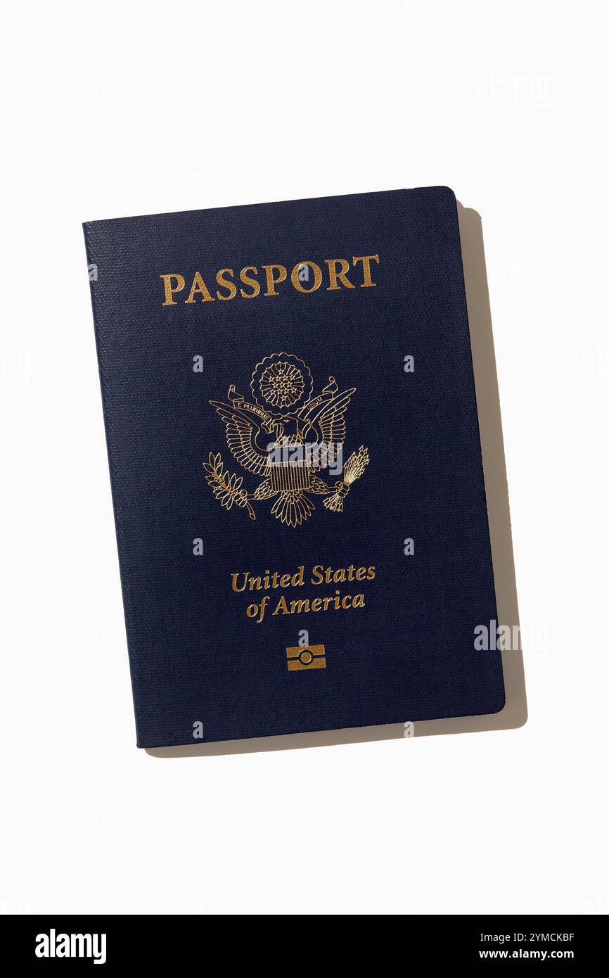 American passport on white background Stock Photo - Alamy
