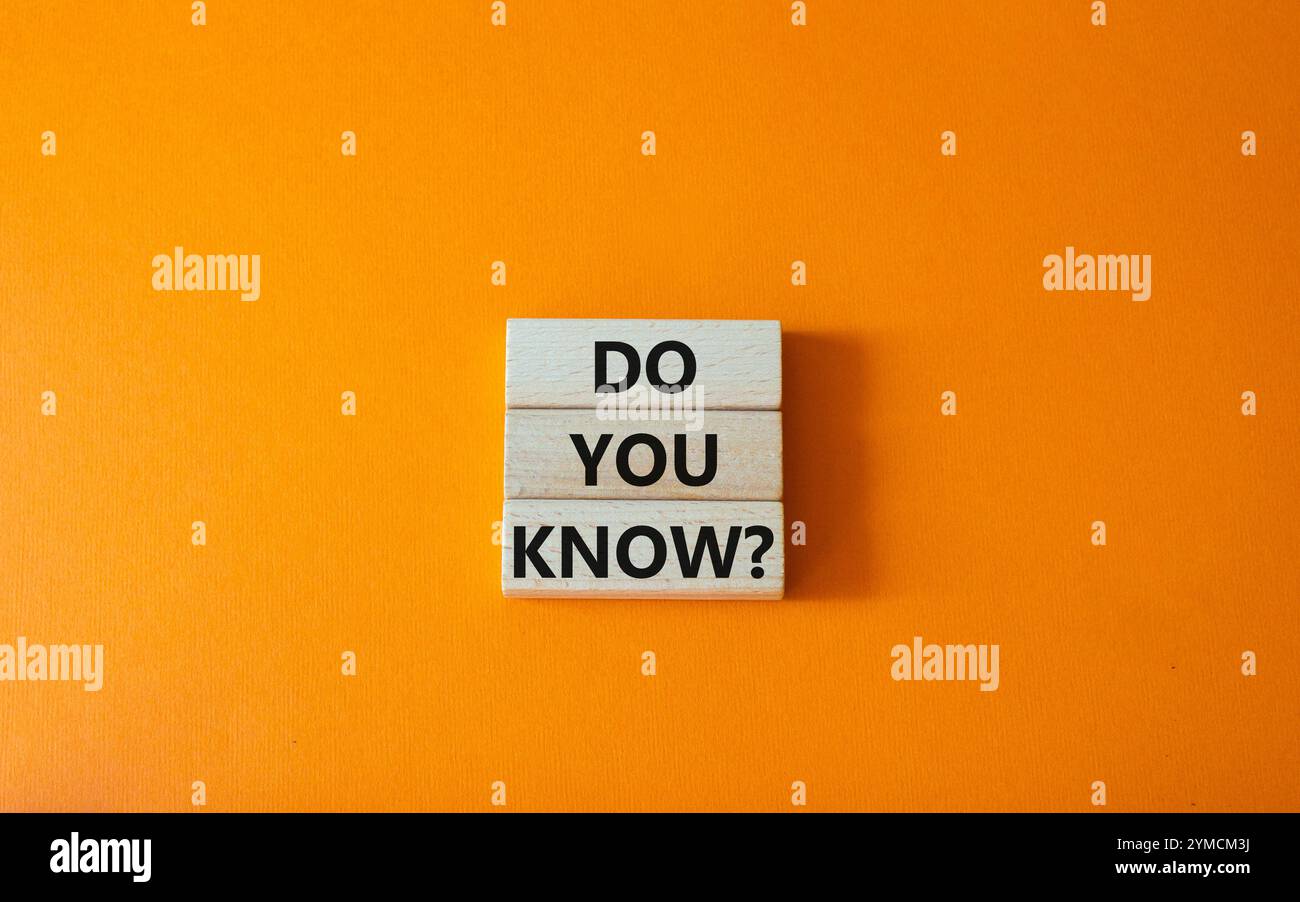 Do you know symbol. Concept word Do you know on wooden cubes. Beautiful ...