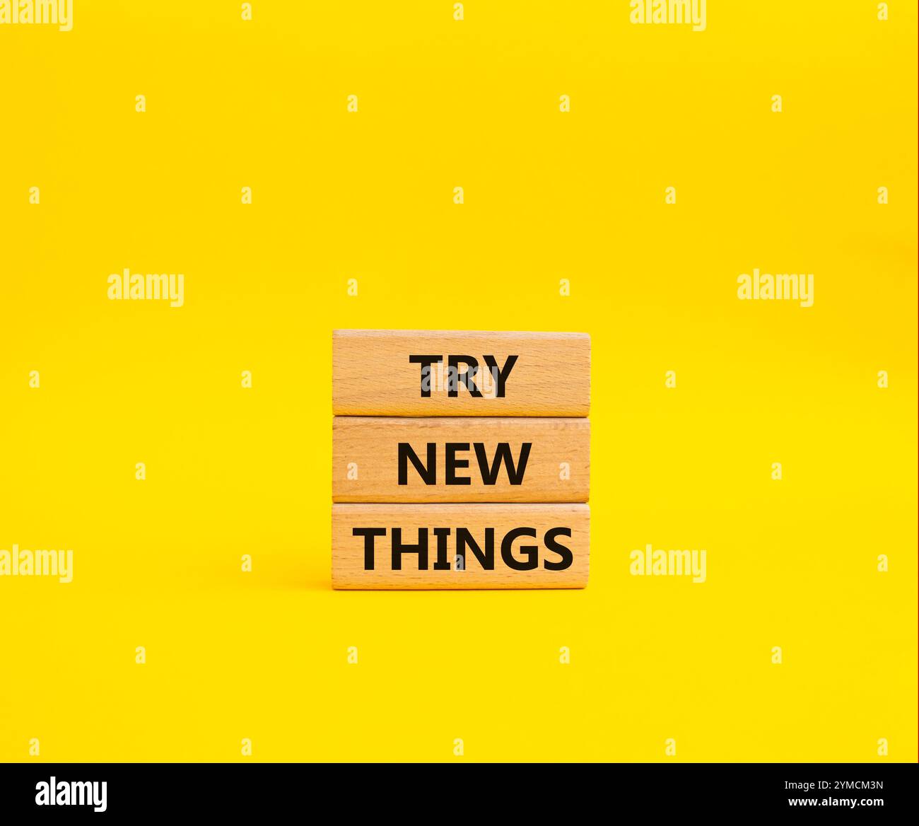 Try new Things symbol. Concept words Try new Things on wooden blocks ...
