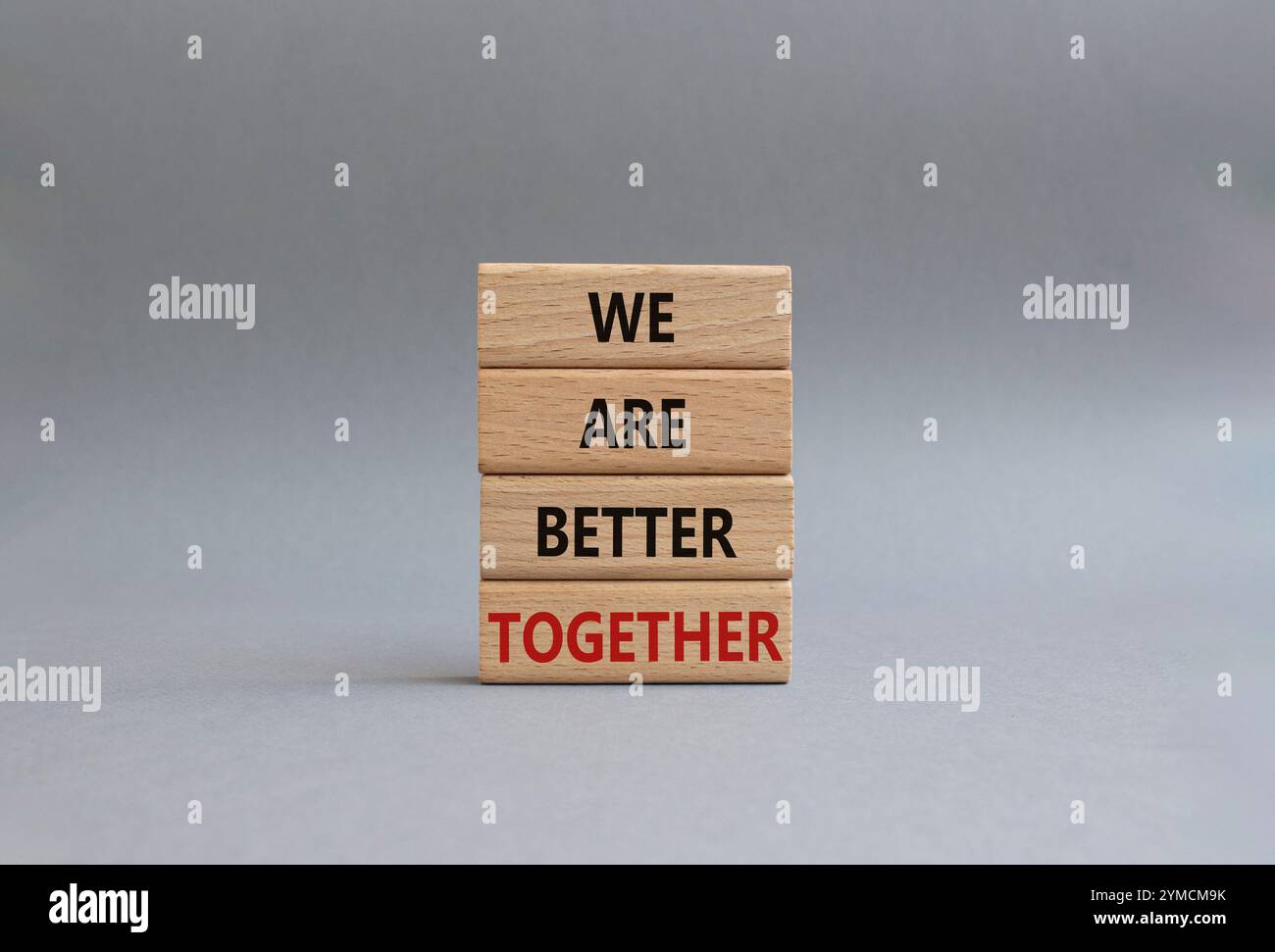 We are better together symbol. Wooden blocks with words We are better ...