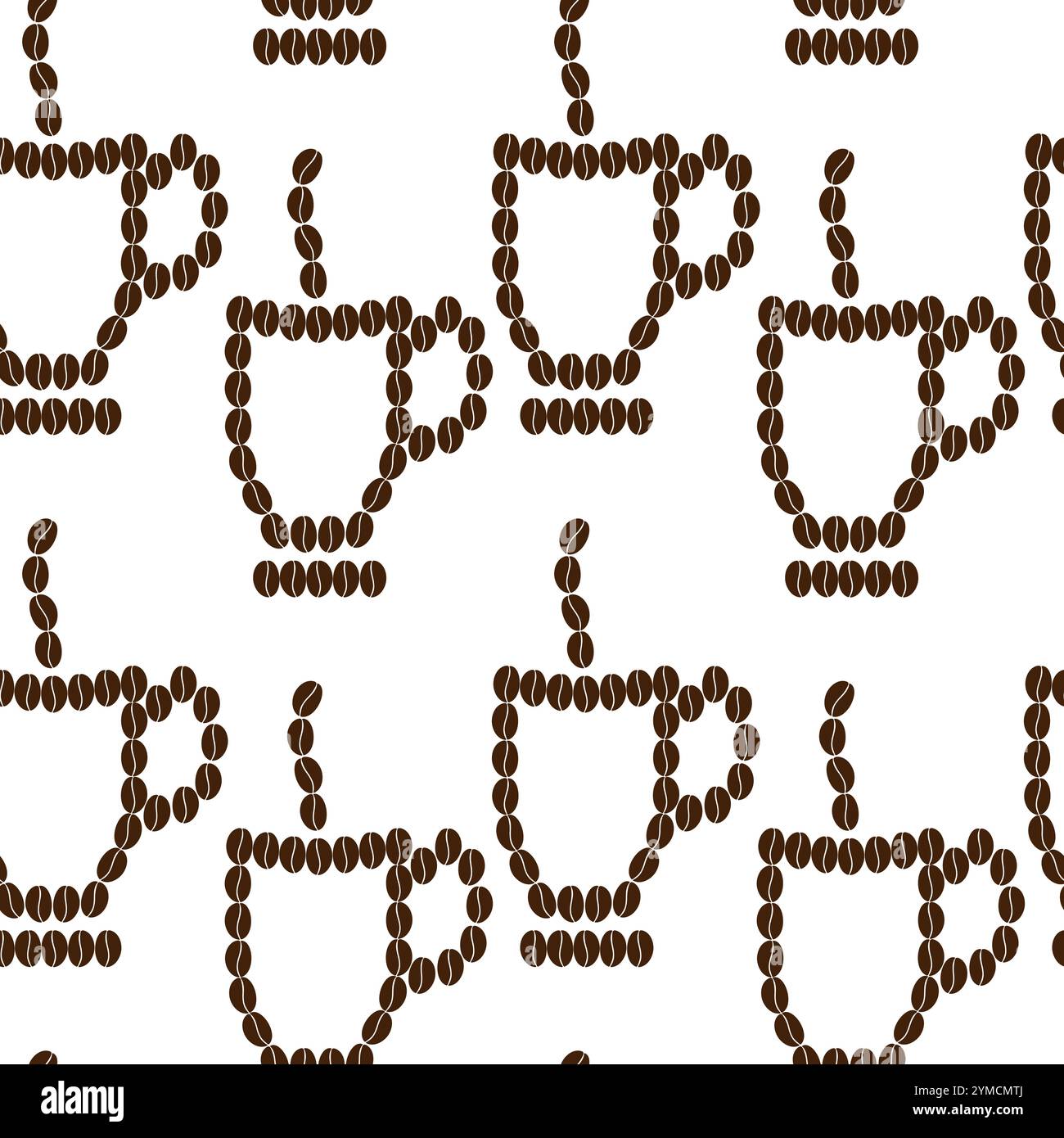 Repeating pattern of stylized coffee beans hi-res stock photography and ...