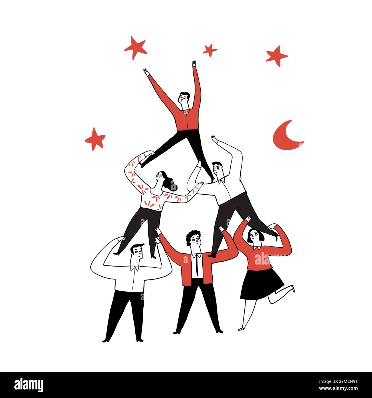 Business concept a leader corporate of success, People are do a pyramid ...