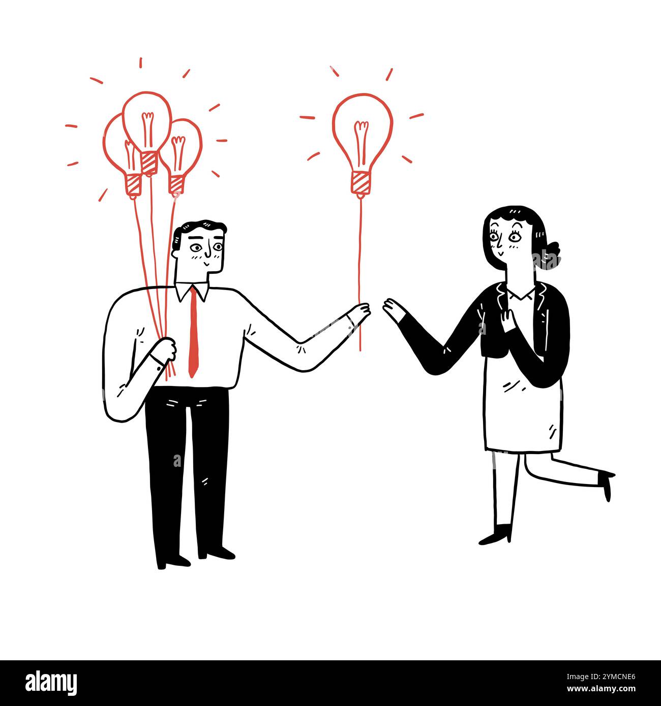 Ideas sharing concept drawn Stock Vector Images - Alamy