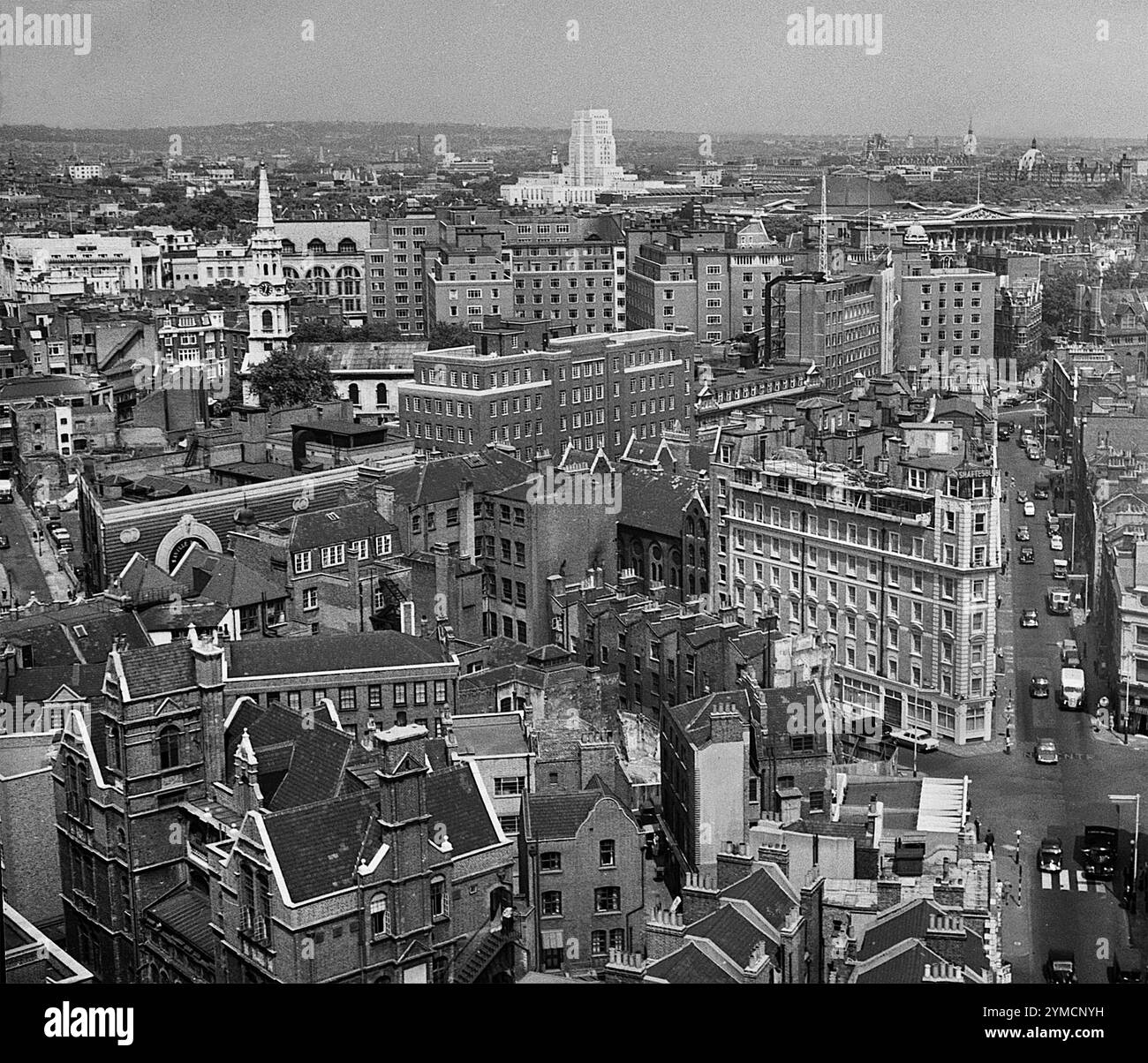 Aerial view of Central London with Senate House and British Museum in ...