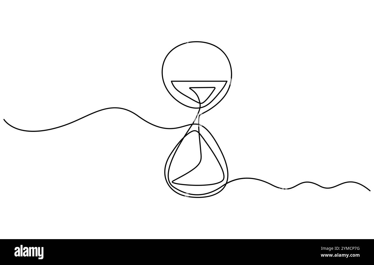 Sand timer illustration line drawing Cut Out Stock Images & Pictures ...