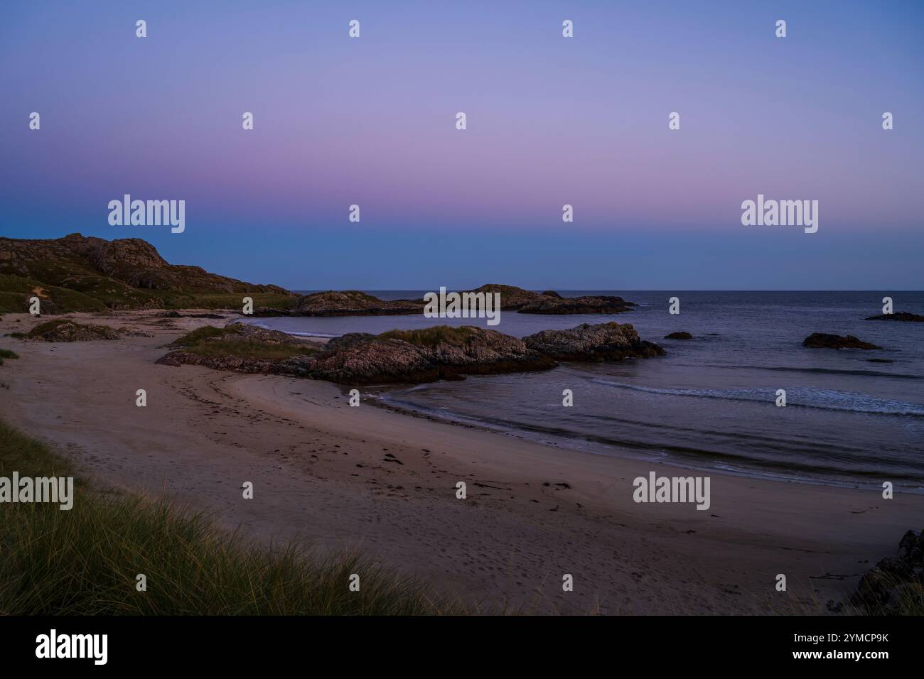 Dawn at Red Rocks beach (Eilean Bhuigistile) on west coast of Isle of ...