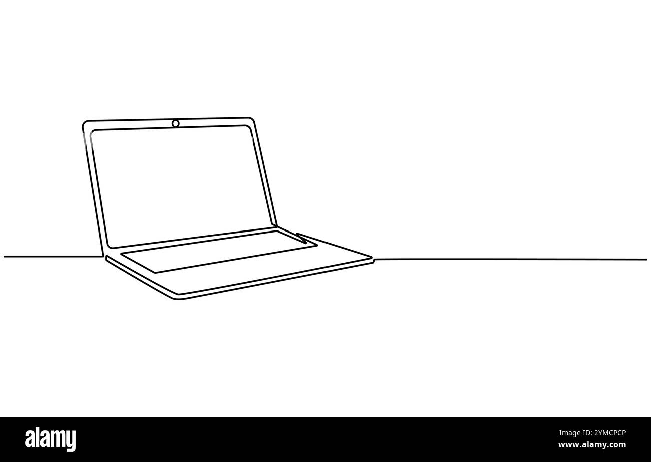 One line drawing of laptop gadget Stock Vector Image & Art - Alamy
