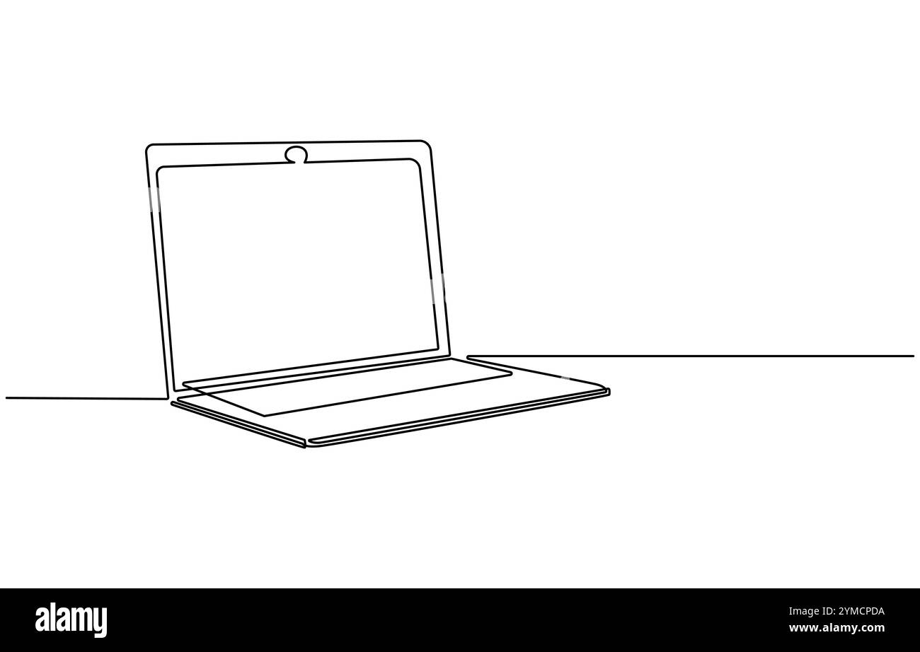 One line drawing of laptop gadget Stock Vector Image & Art - Alamy