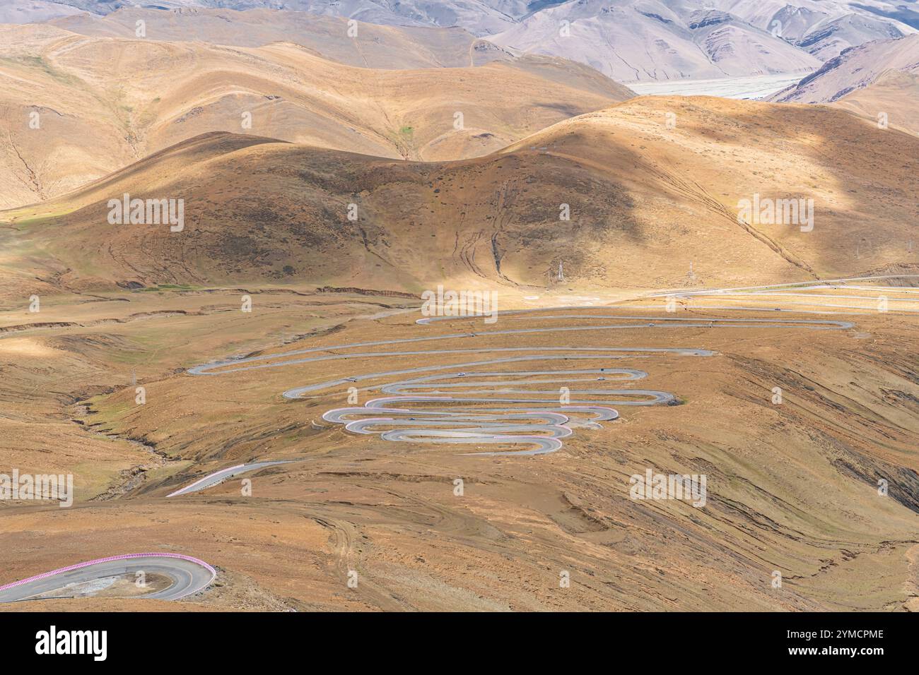 Winding Roads of Friendship Highway En Route to Mount Everest in Tibet ...