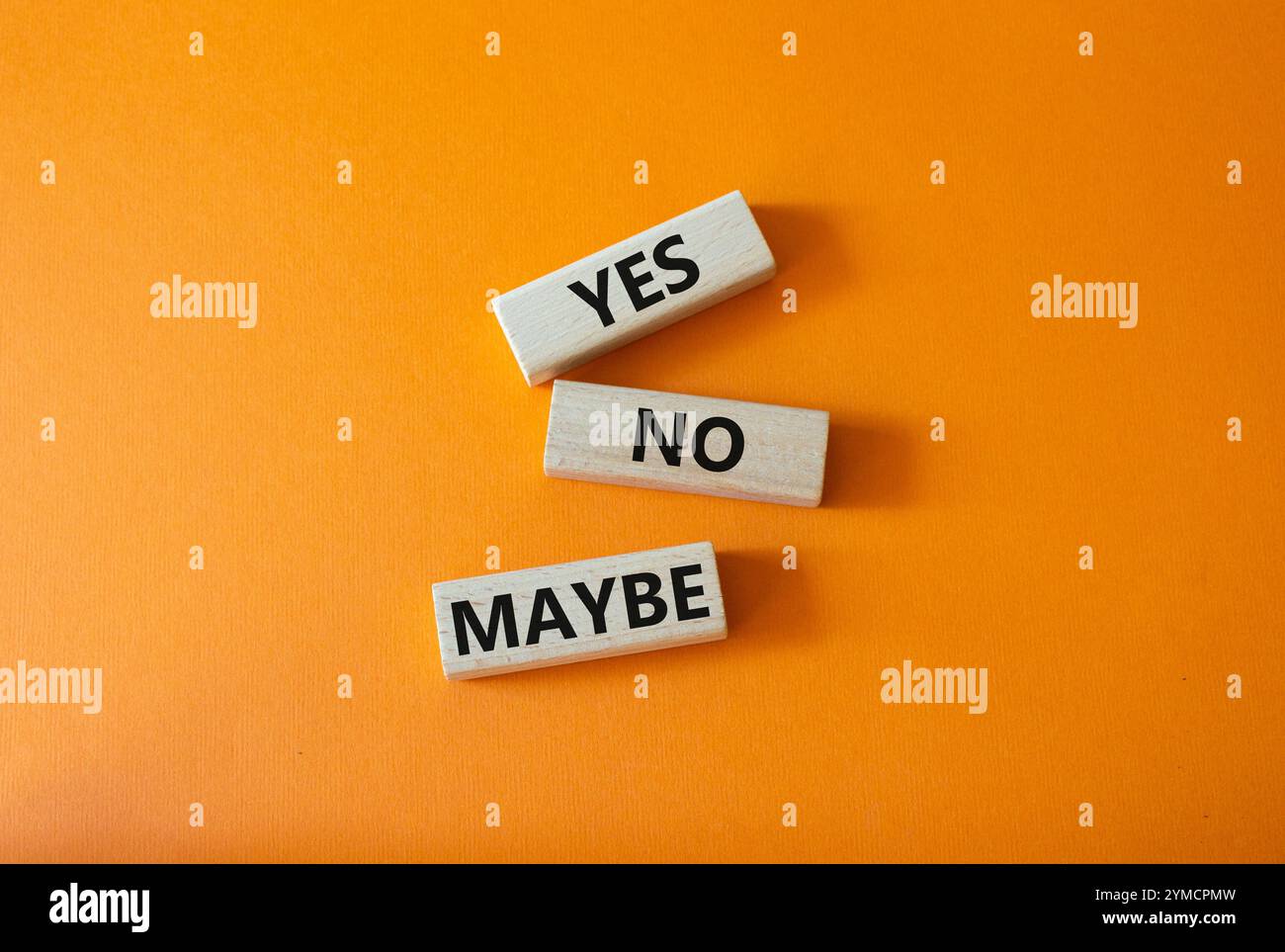 Yes No Maybe symbol. Concept word Yes No Maybe on wooden blocks ...