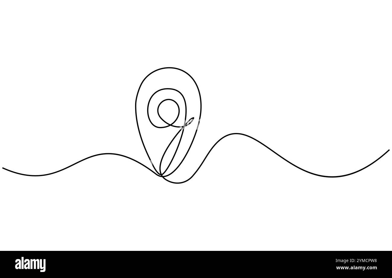 continuous one line google map point route directions and location ...