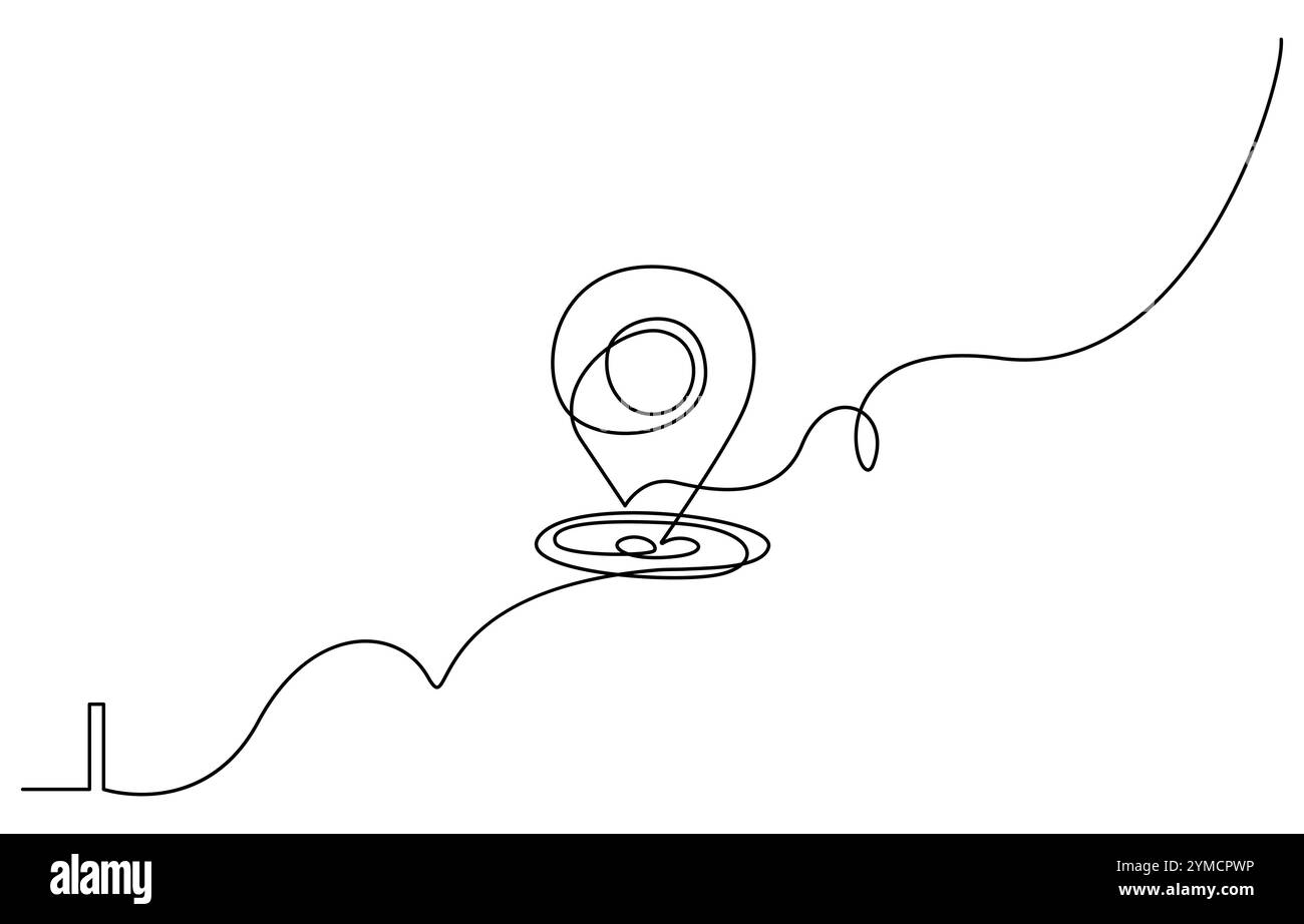 continuous one line google map point route directions and location ...