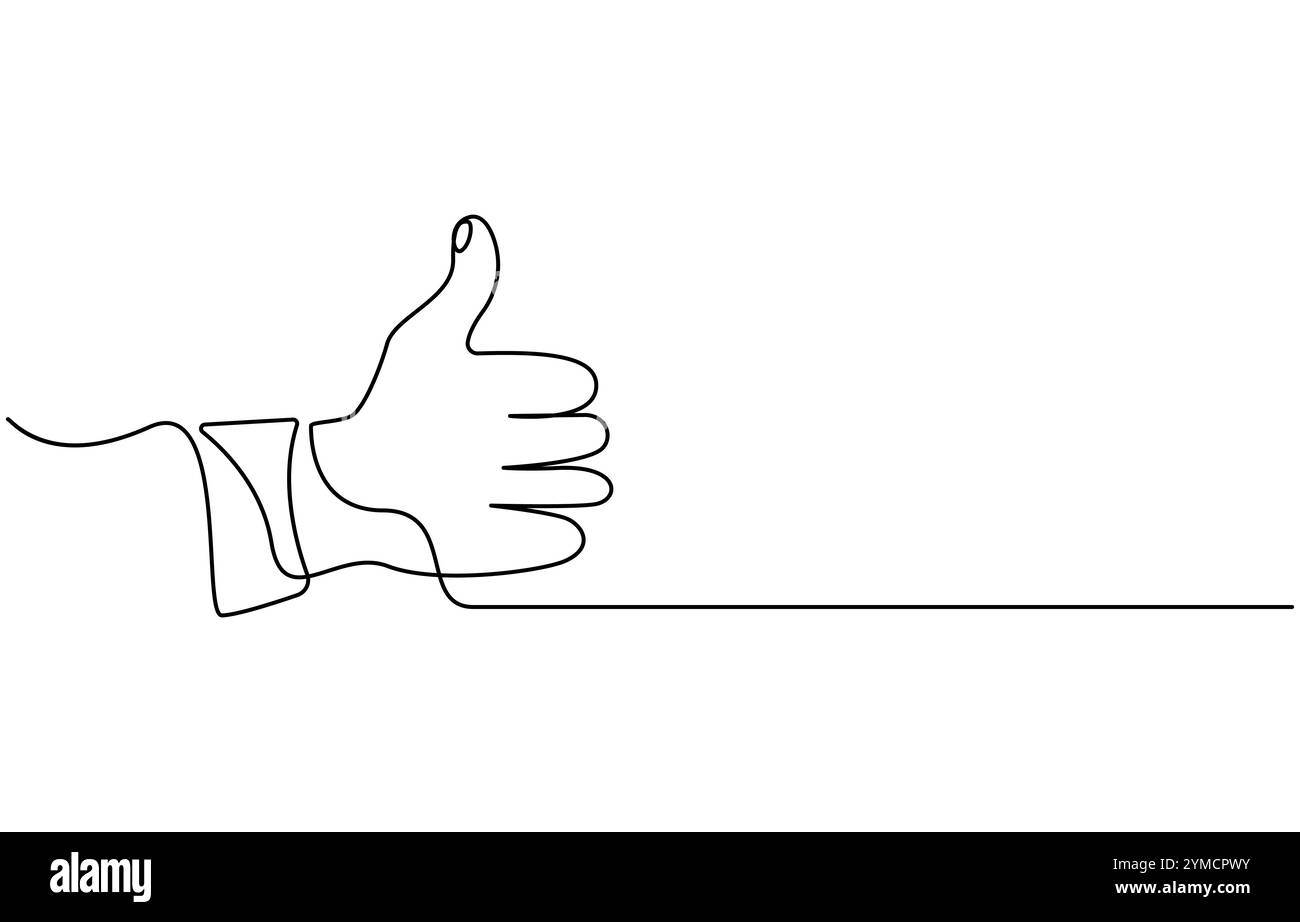 Thumbs Up continuous line drawing Stock Vector Image & Art - Alamy