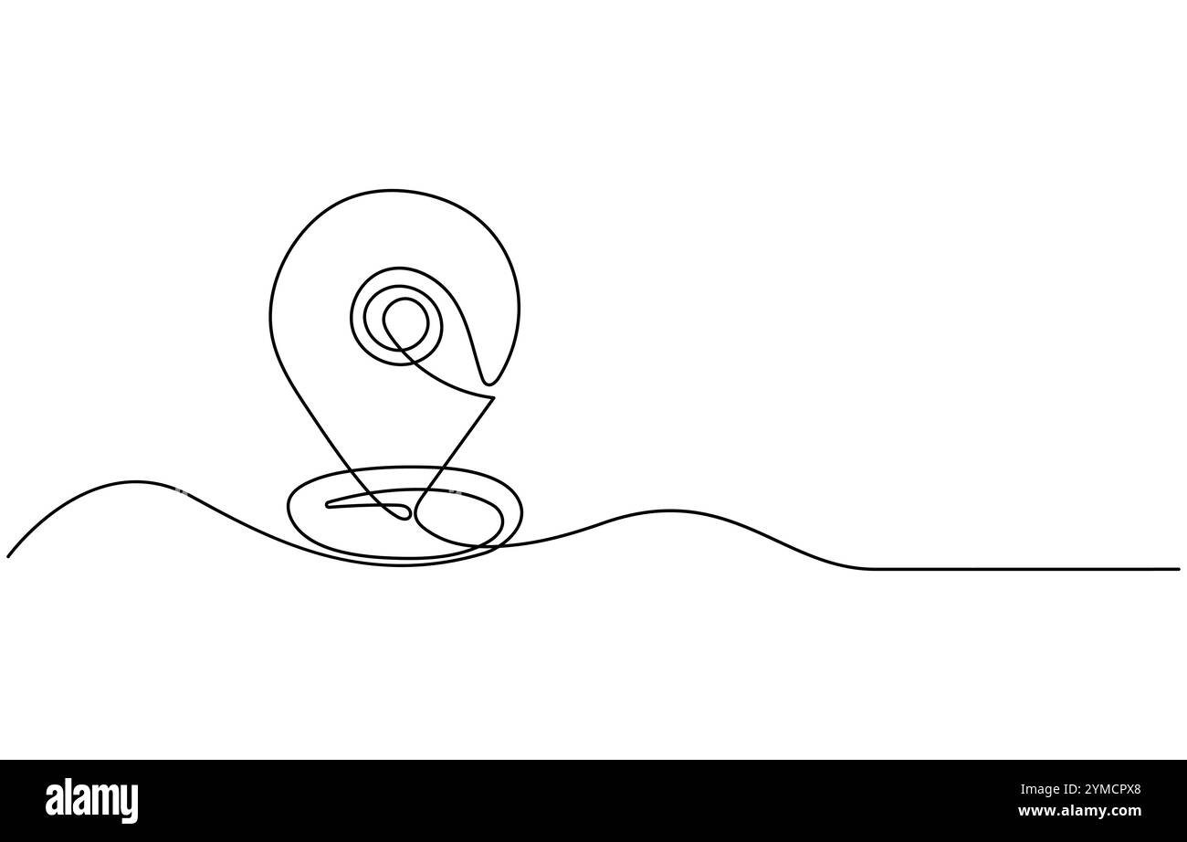 continuous one line google map point route directions and location ...