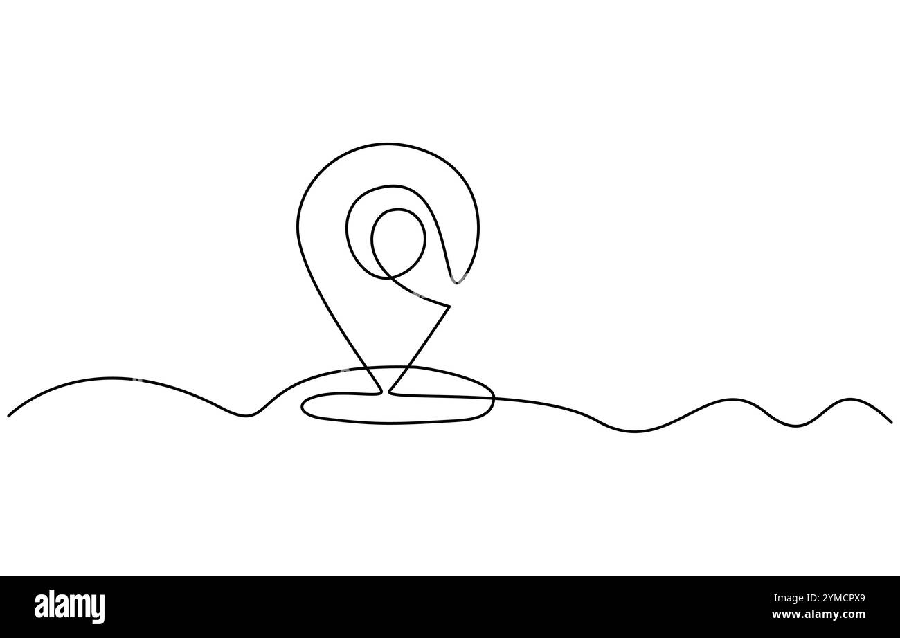 continuous one line google map point route directions and location ...