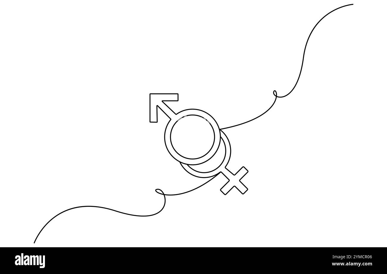 Female gender icon line continuous drawing vector. One line Female ...