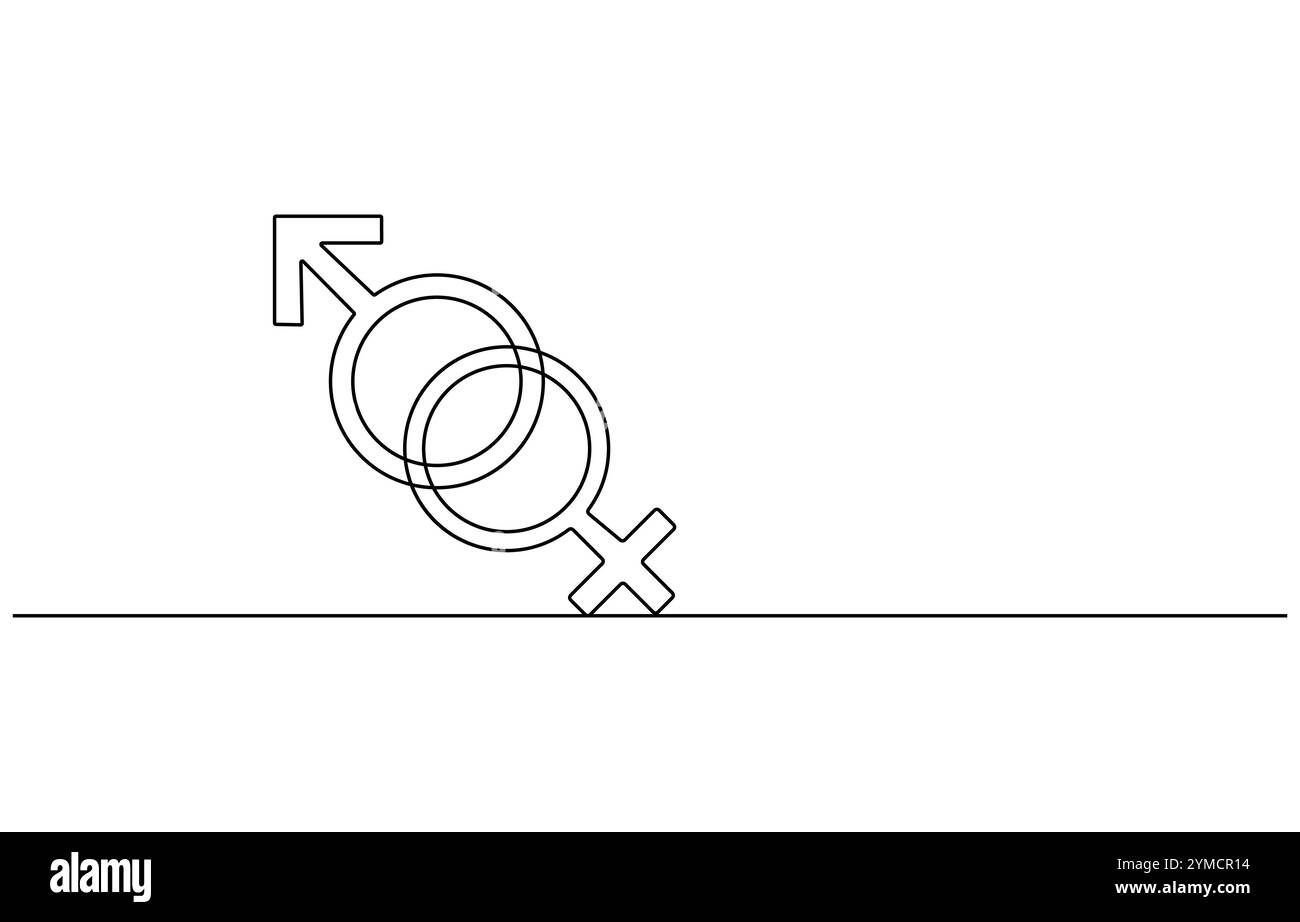 Female gender icon line continuous drawing vector. One line Female ...