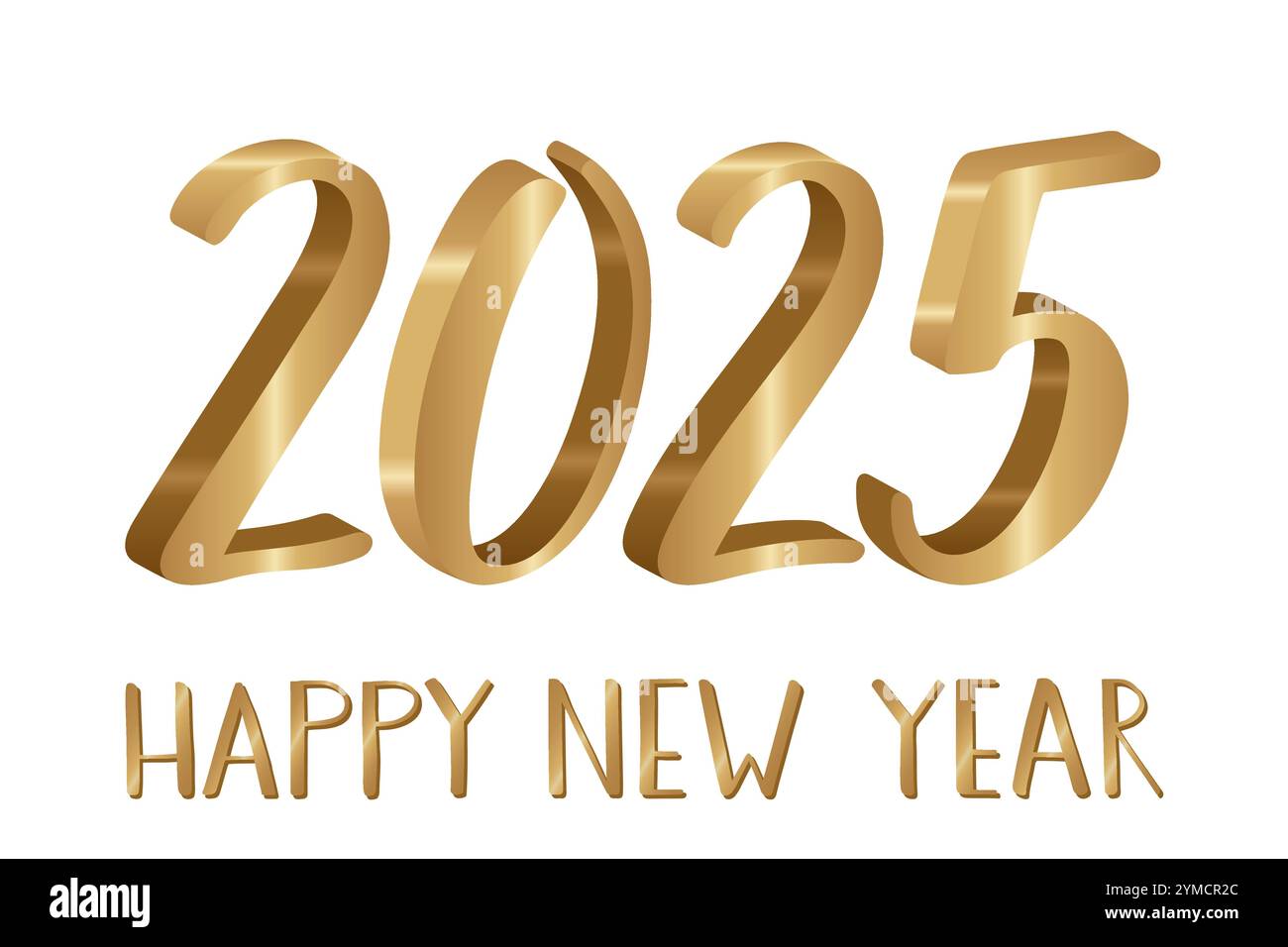 2025 3d gold numbers with highlights hi-res stock photography and images - Alamy