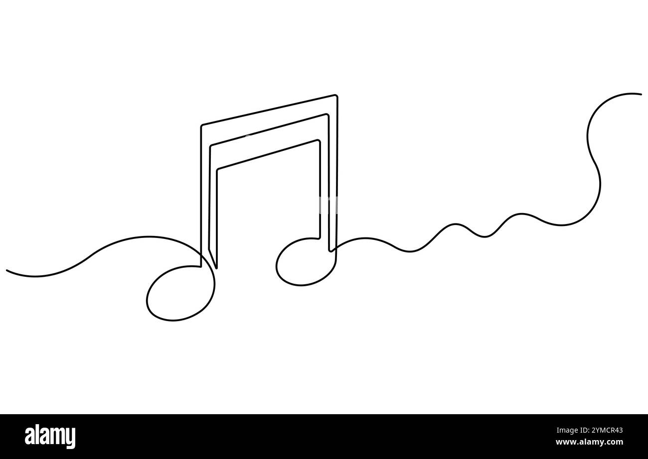 Music Illustration Continuous one Line Art Stock Vector Image & Art - Alamy