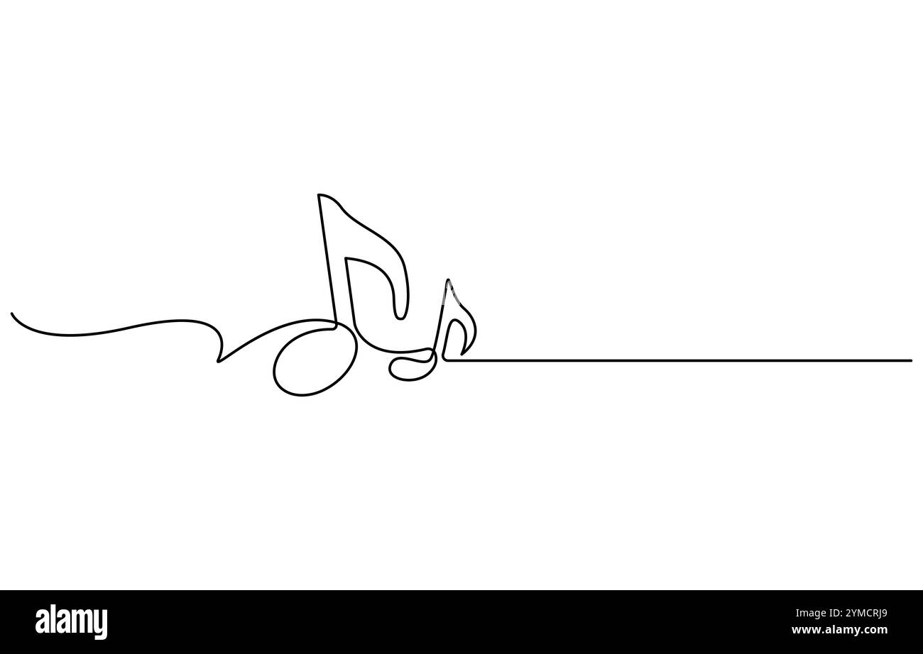 Music Illustration Continuous one Line Art Stock Vector Image & Art - Alamy